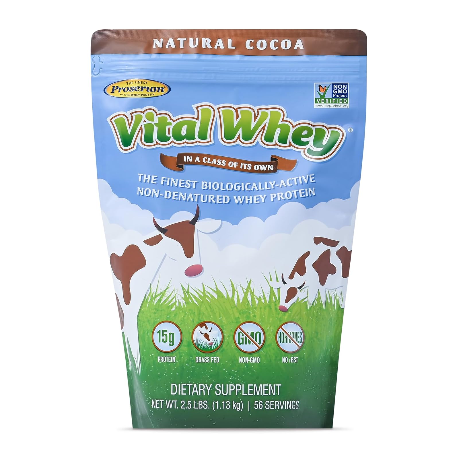Cocoa grass-fed whey protein powder