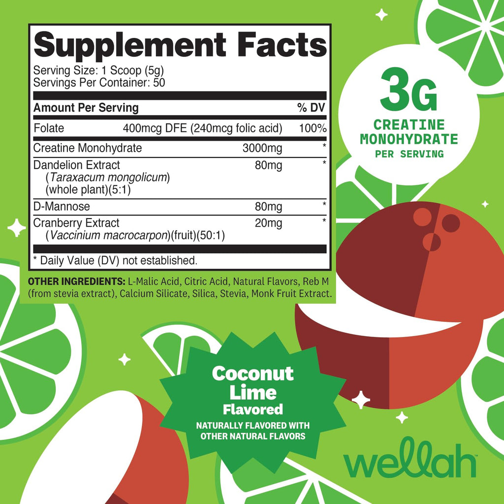 Coconut lime creatine monohydrate supplement