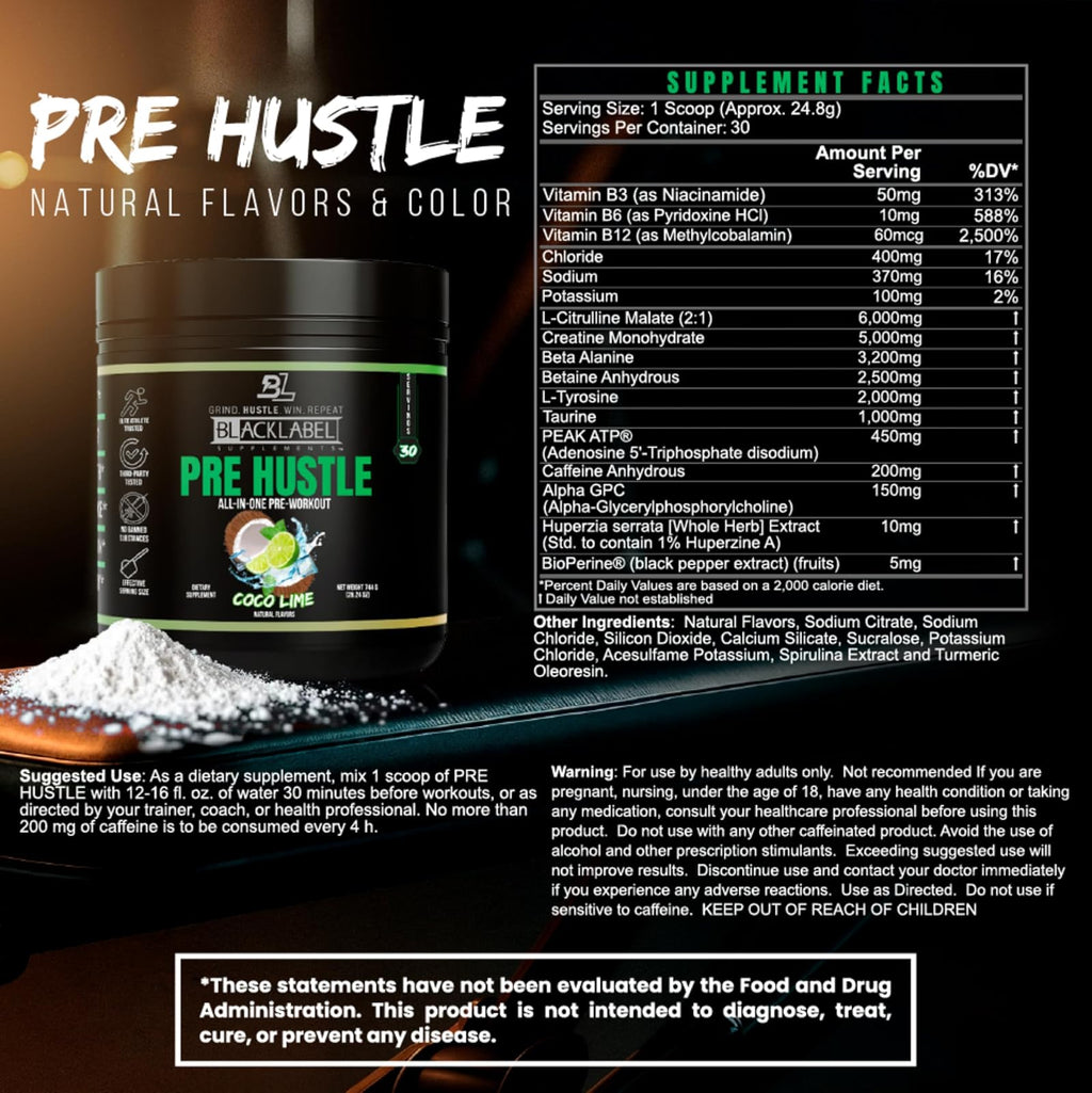 Coconut lime pre-workout powder