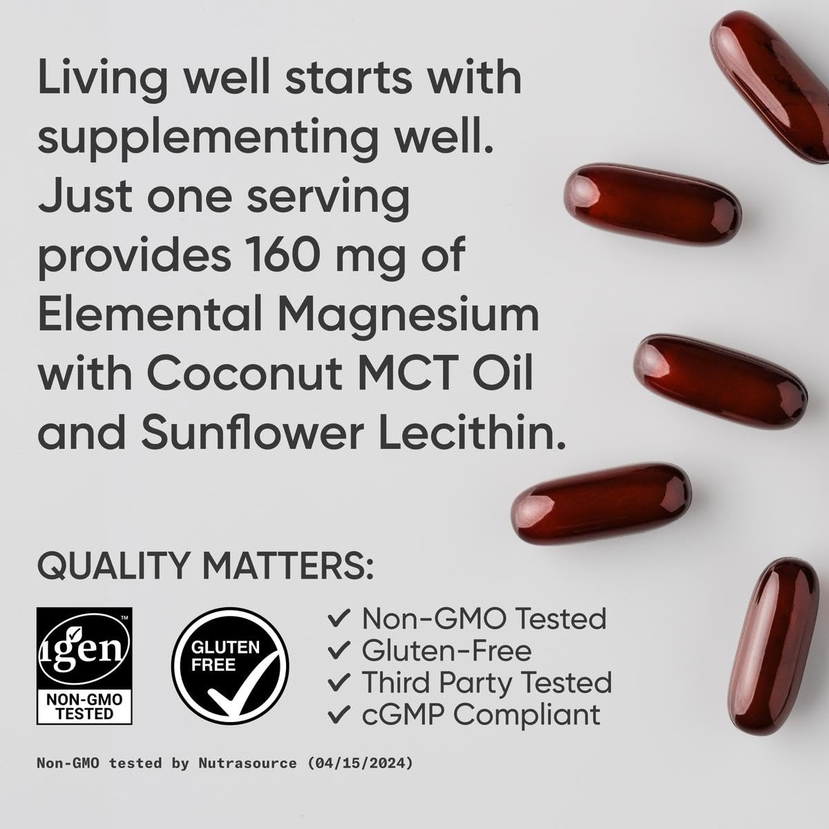 coconut MCT oil infused magnesium capsules