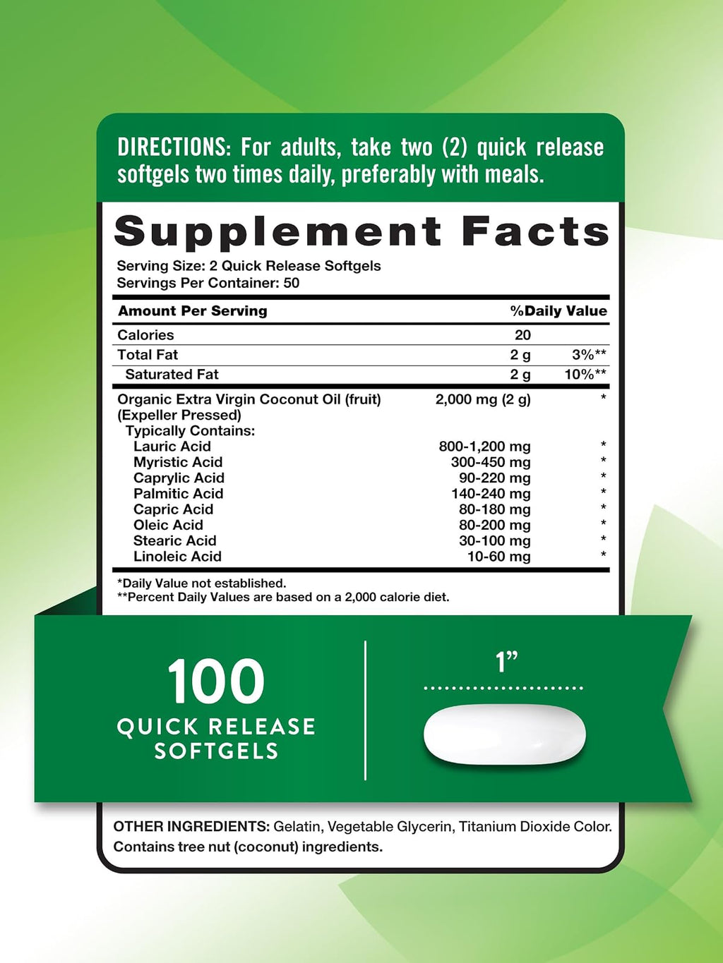 Coconut oil softgels for better health