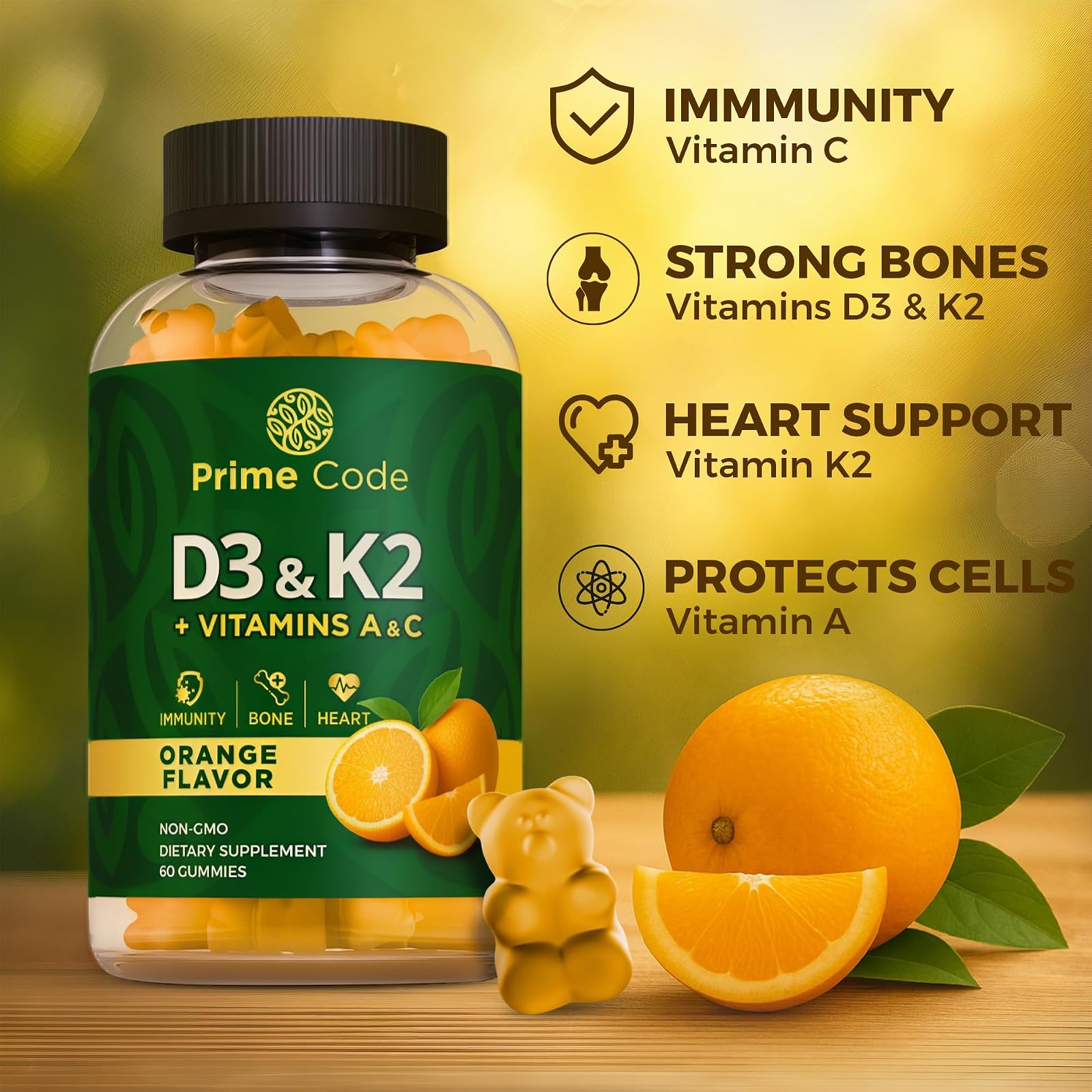 Code Vitamin D3 K2 gummies for overall wellness