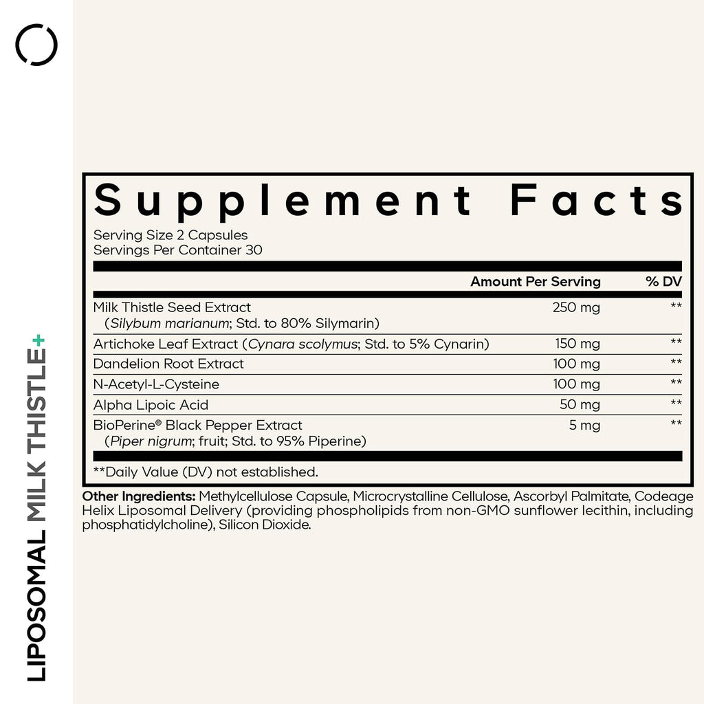Codeage milk thistle liver support