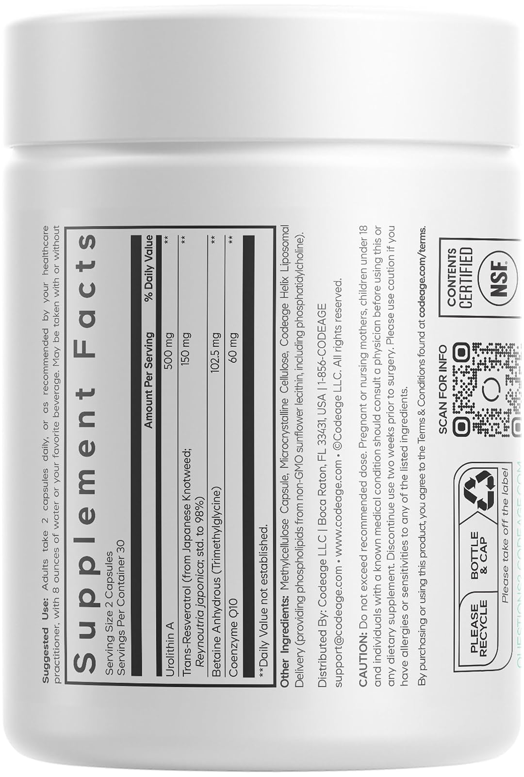 Codeage Urolithin A for enhanced wellness
