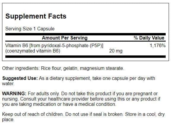 Coenzymated Vitamin B6 for energy