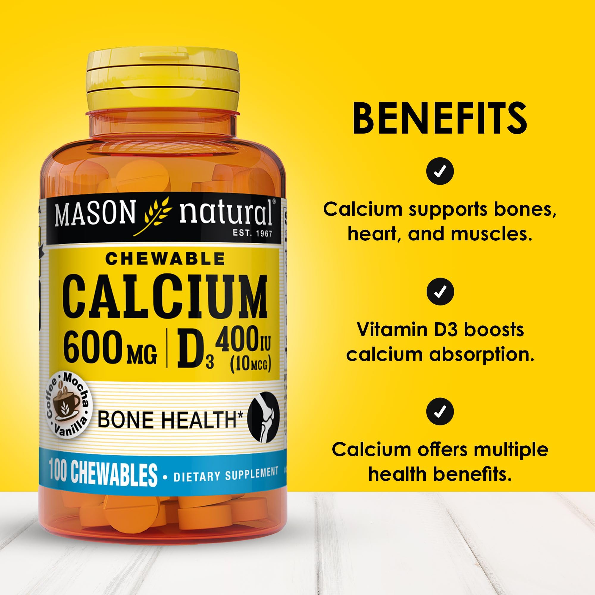 Coffee mocha flavour calcium supplement