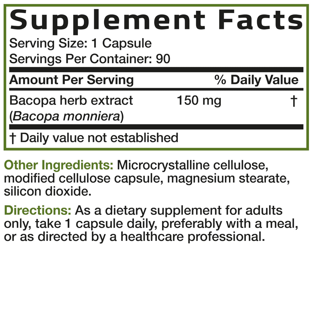 cognitive benefits of bacopa monnieri