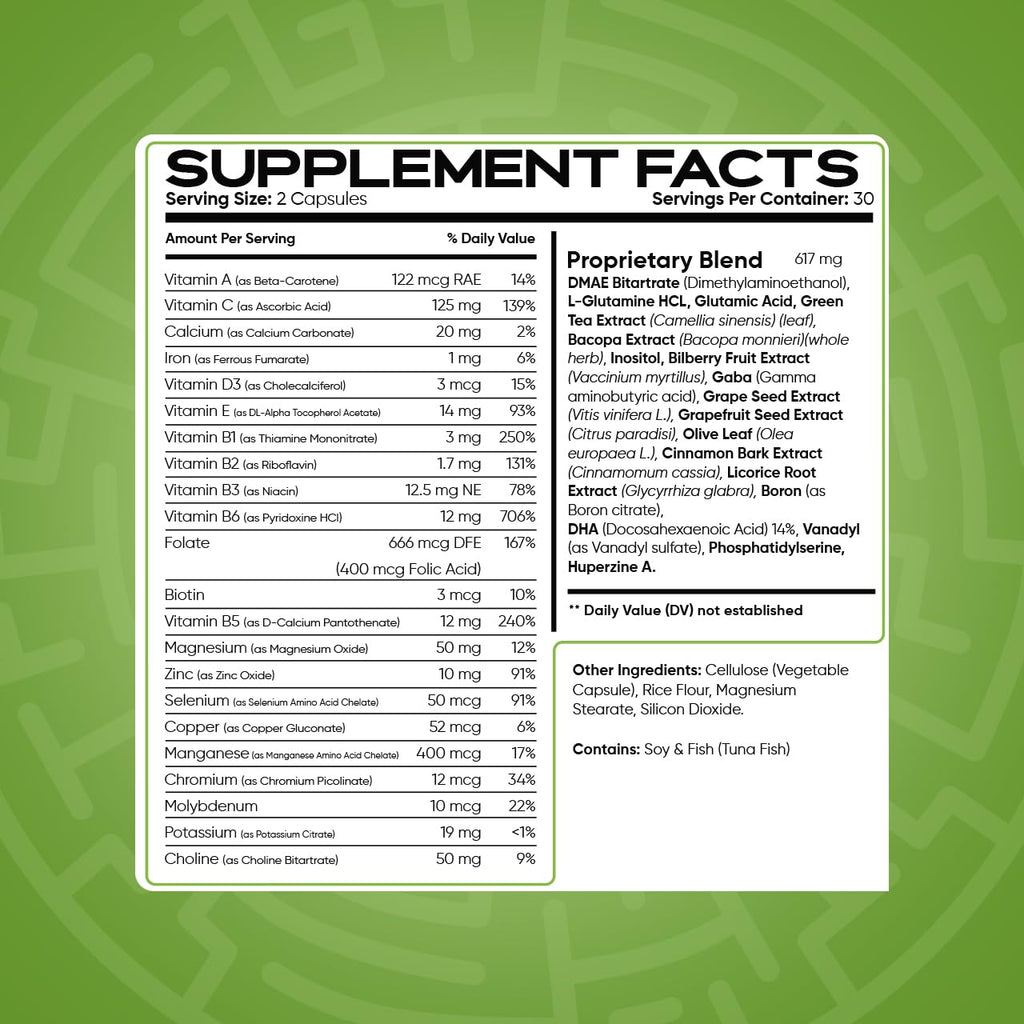 cognitive enhancement vitamin capsules