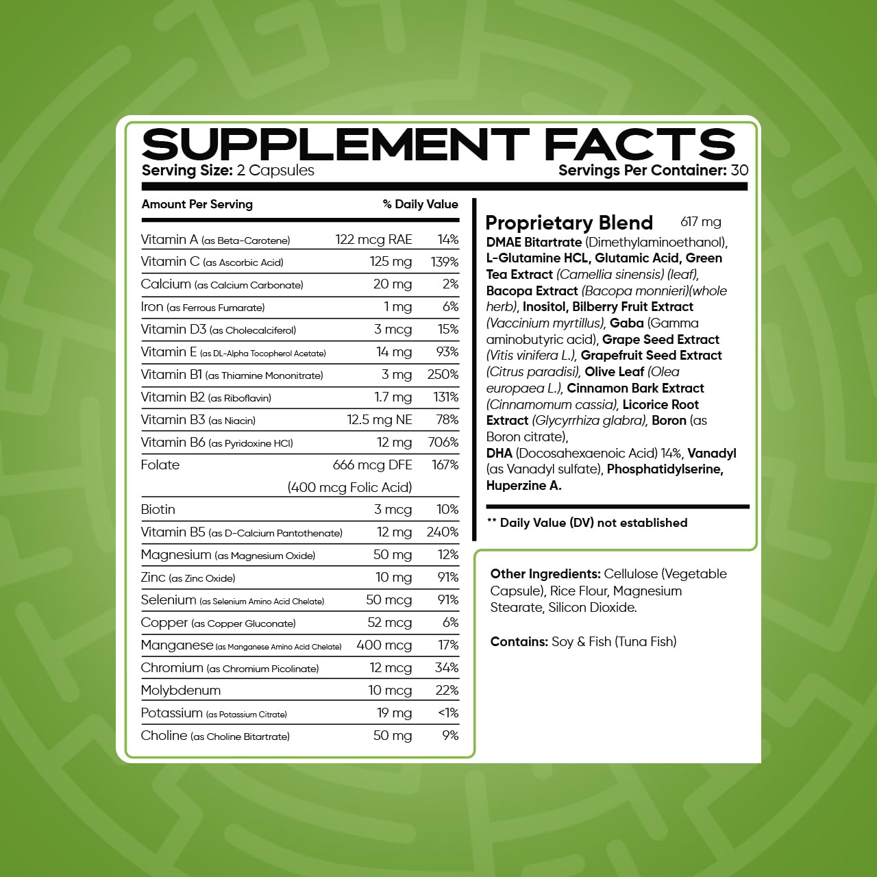 cognitive enhancement vitamin capsules