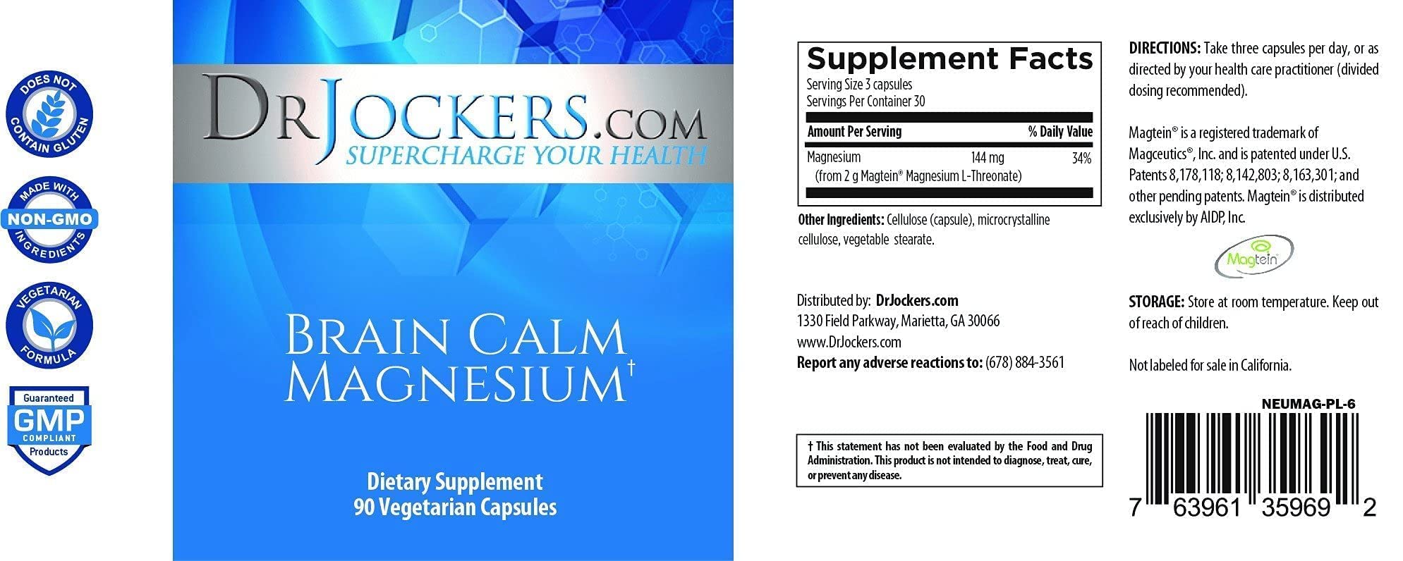 Cognitive function booster with magnesium