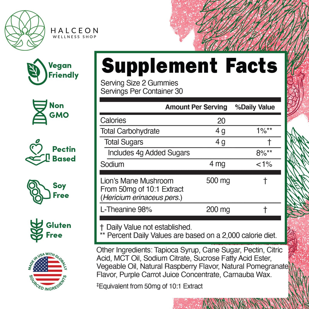 Cognitive support gummies for daily use