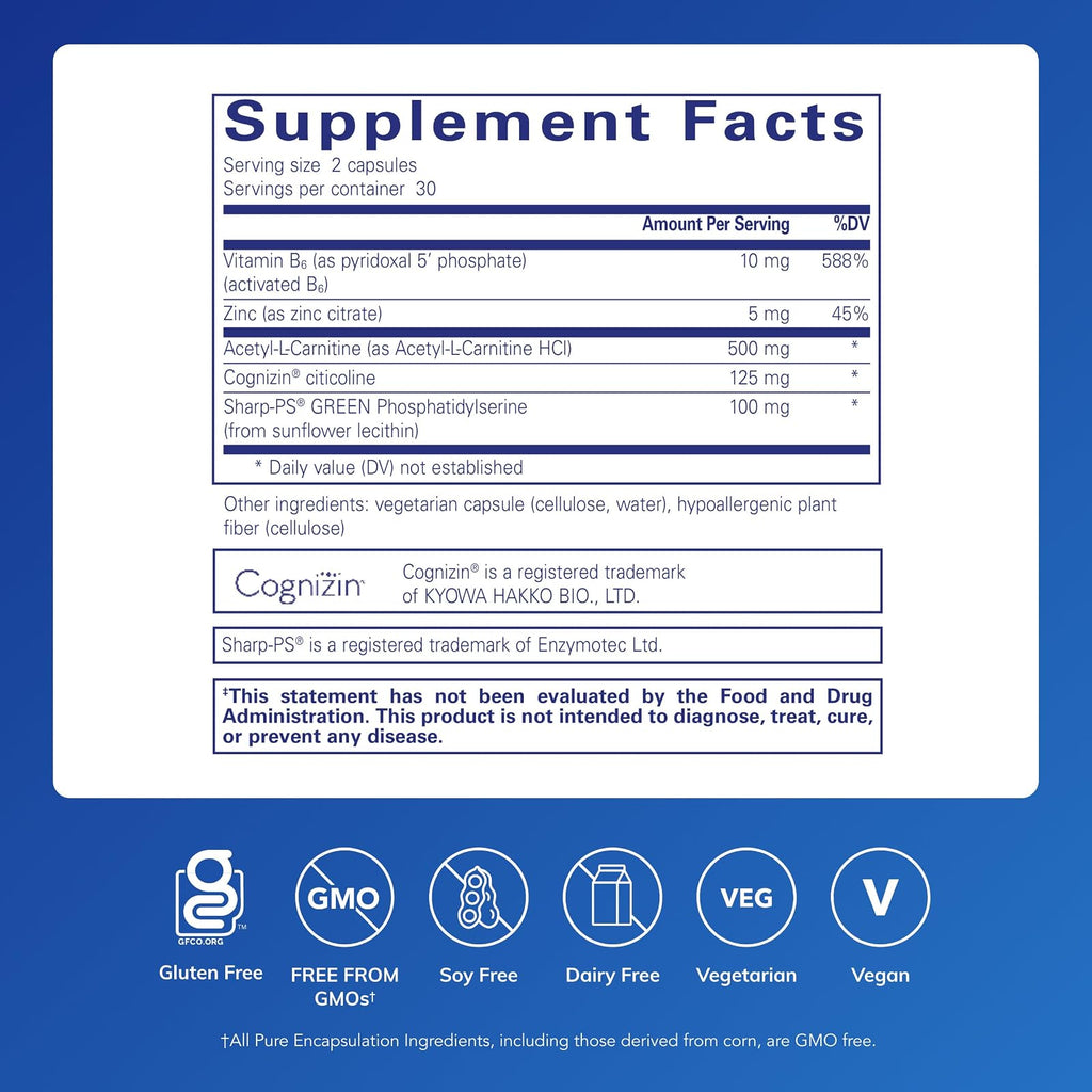 Cognitive support multivitamins by Pure Encapsulations
