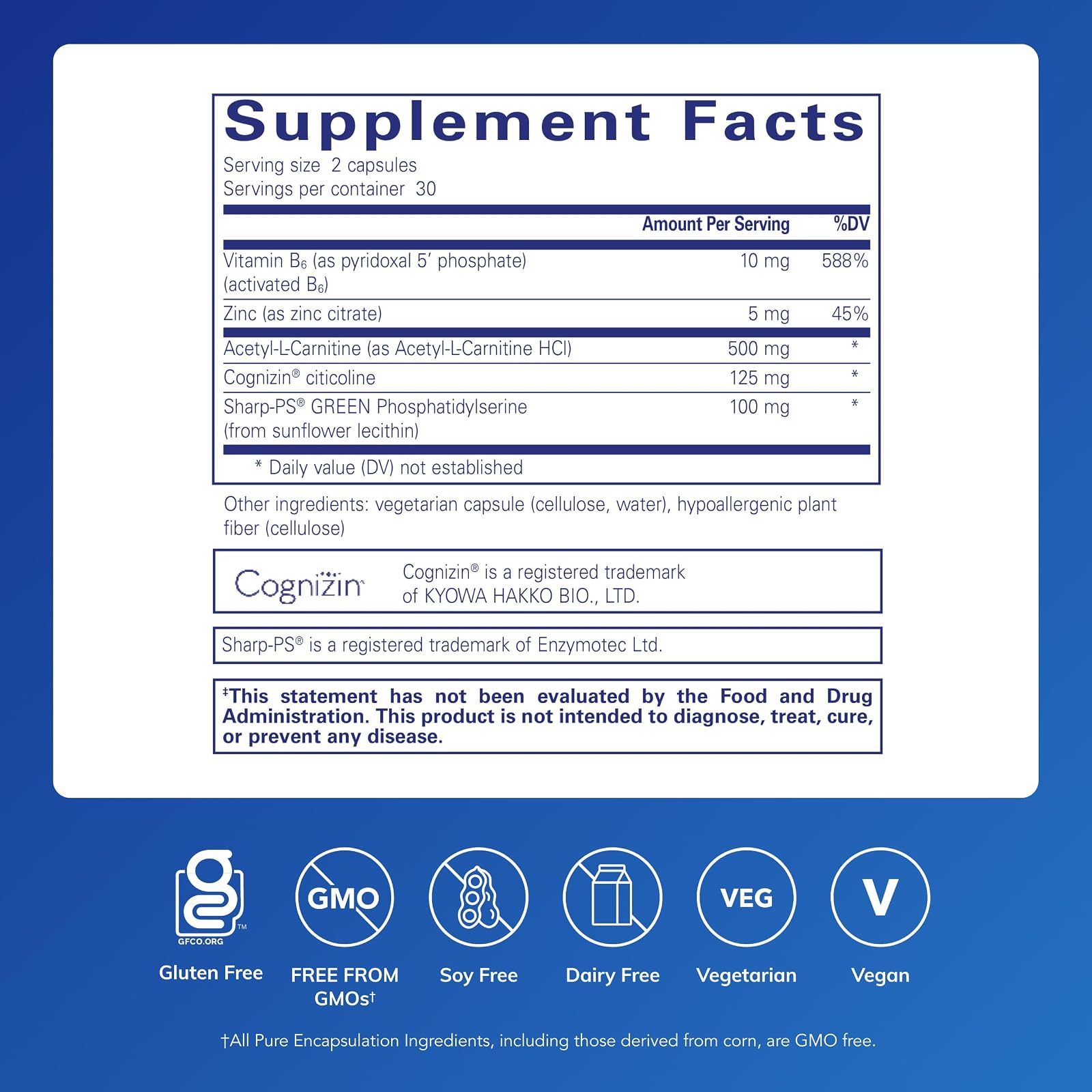 Cognitive support multivitamins by Pure Encapsulations