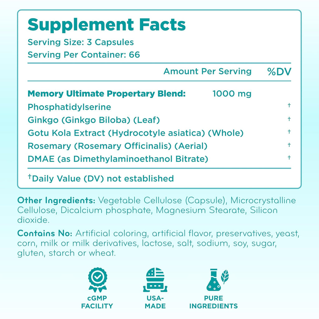 Cognitive support multivitamins for focus