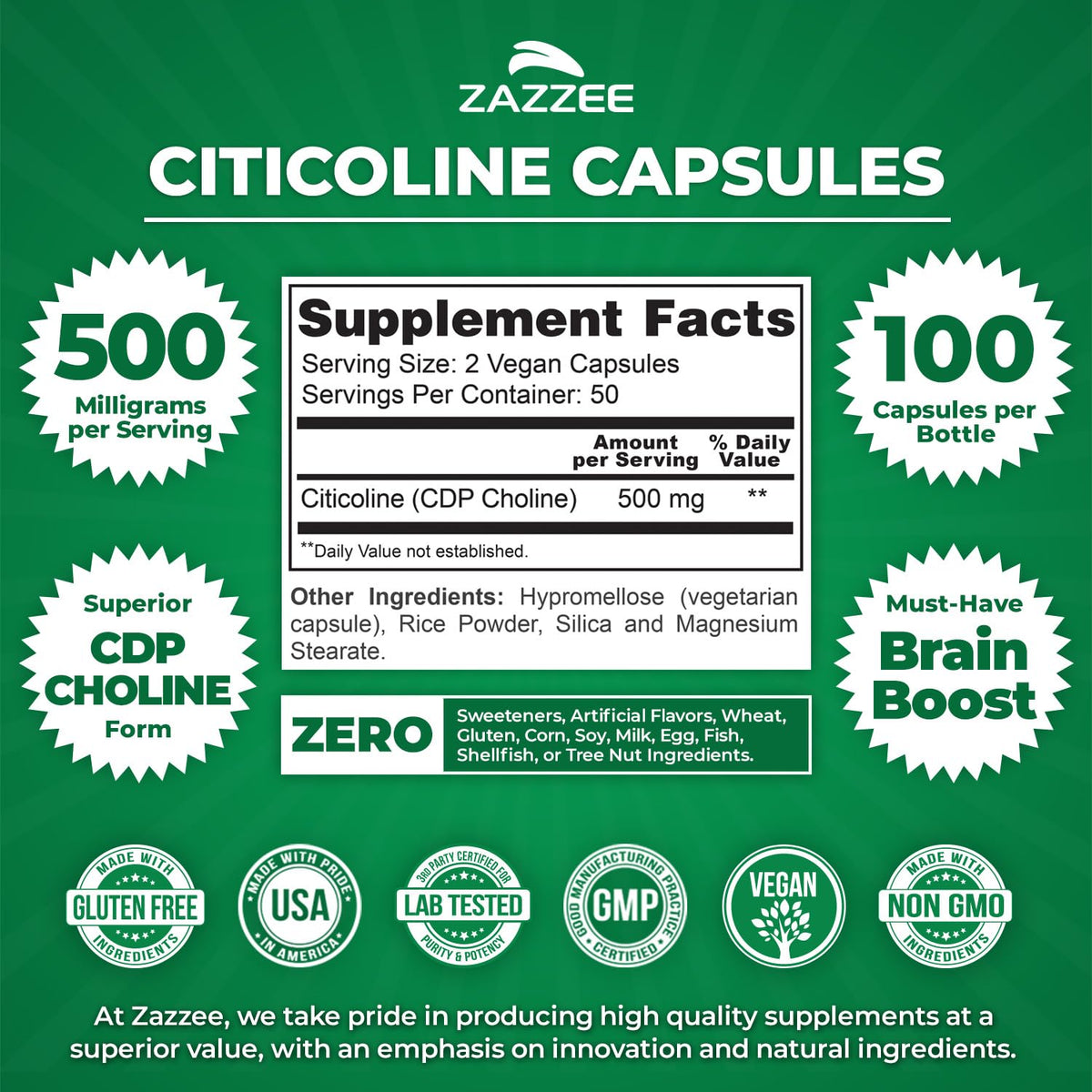 Cognitive support with Zazzee Citicoline