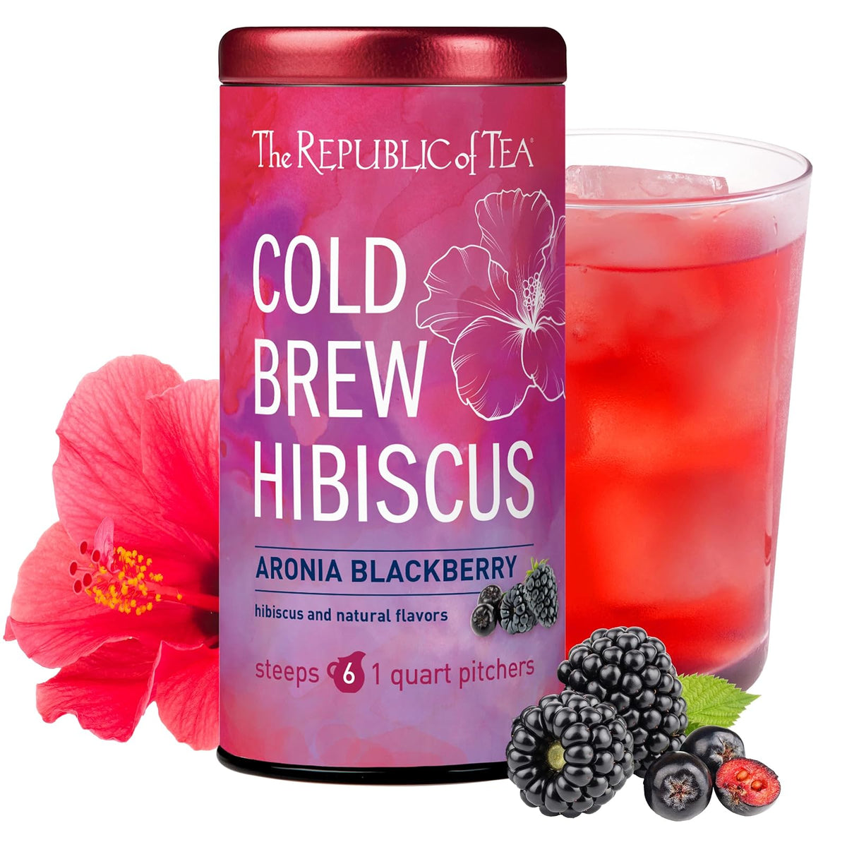 cold brew hibiscus herbal tea