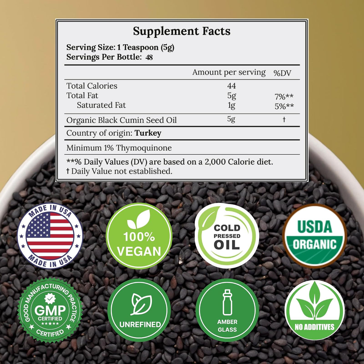 cold pressed black seed oil extract