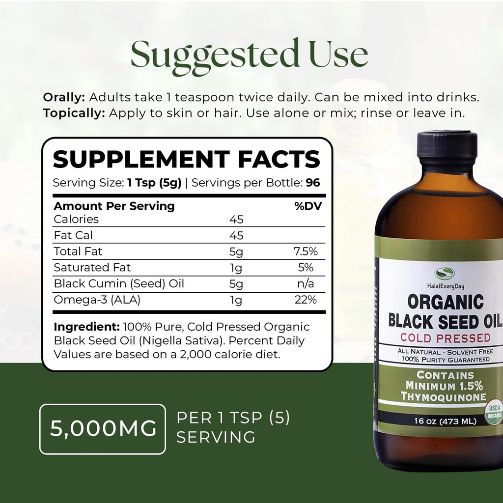 cold-pressed black seed oil nutrition