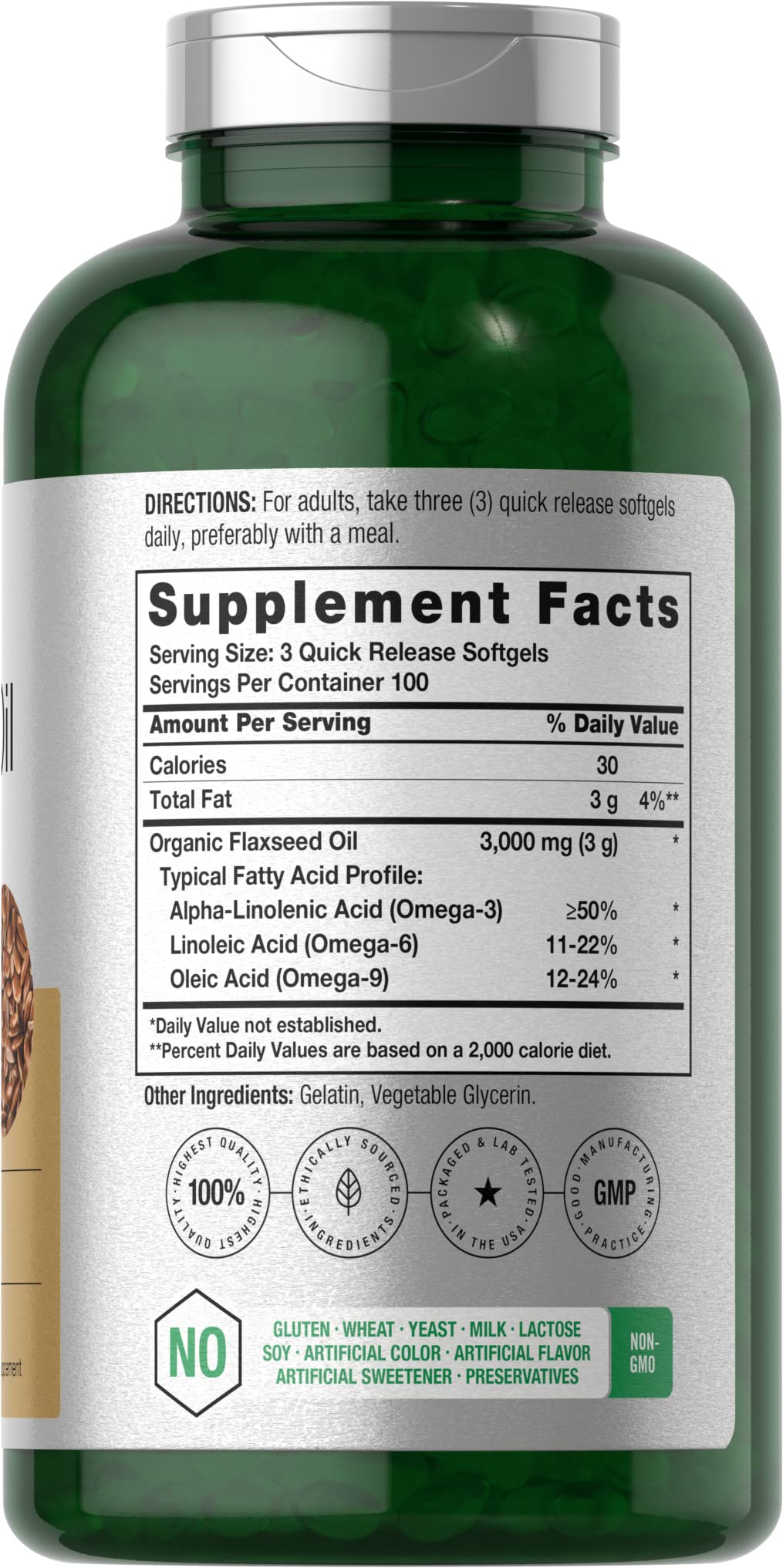 cold pressed flax seed oil