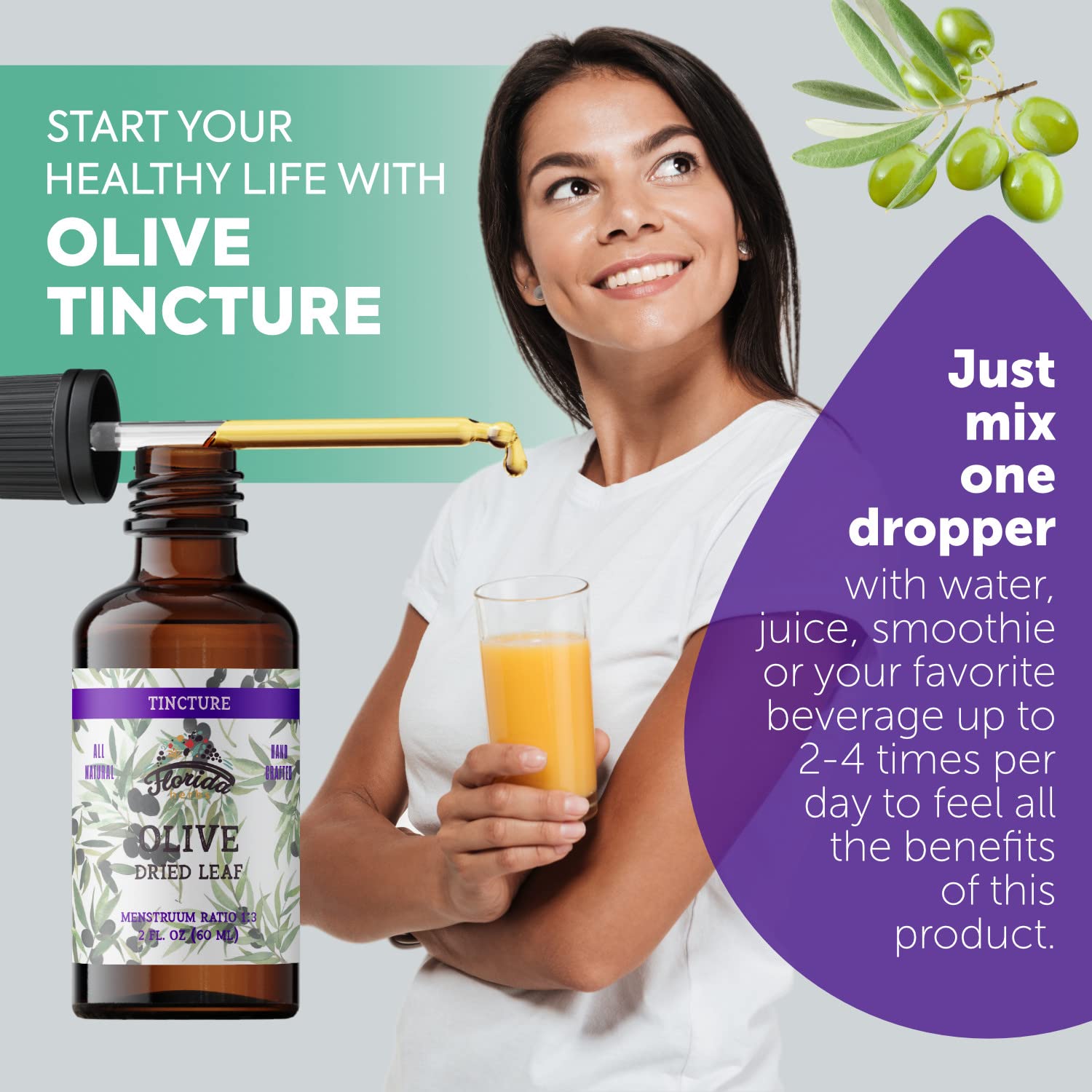 cold-pressed glycerin olive leaf
