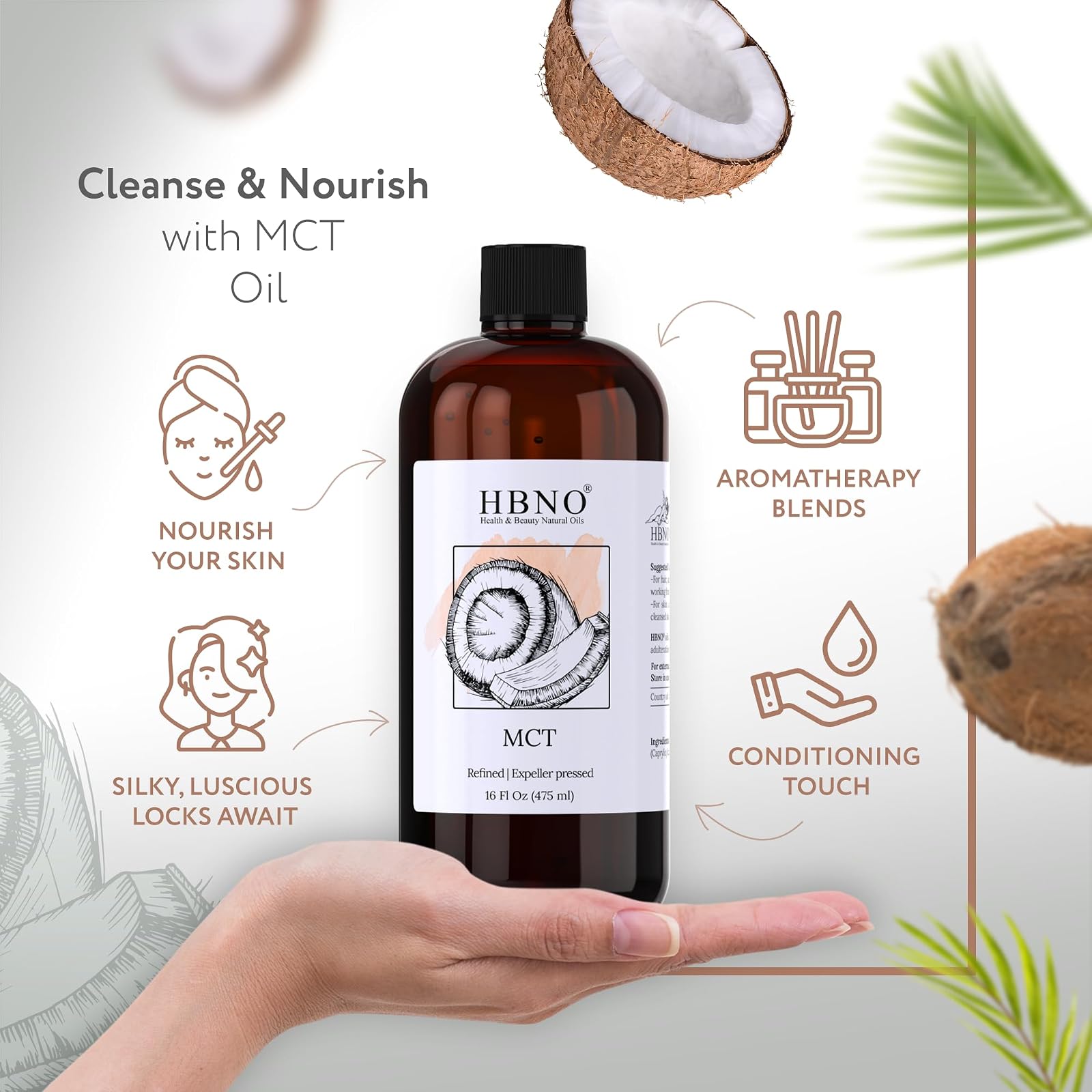 Cold pressed MCT oil for smoothies