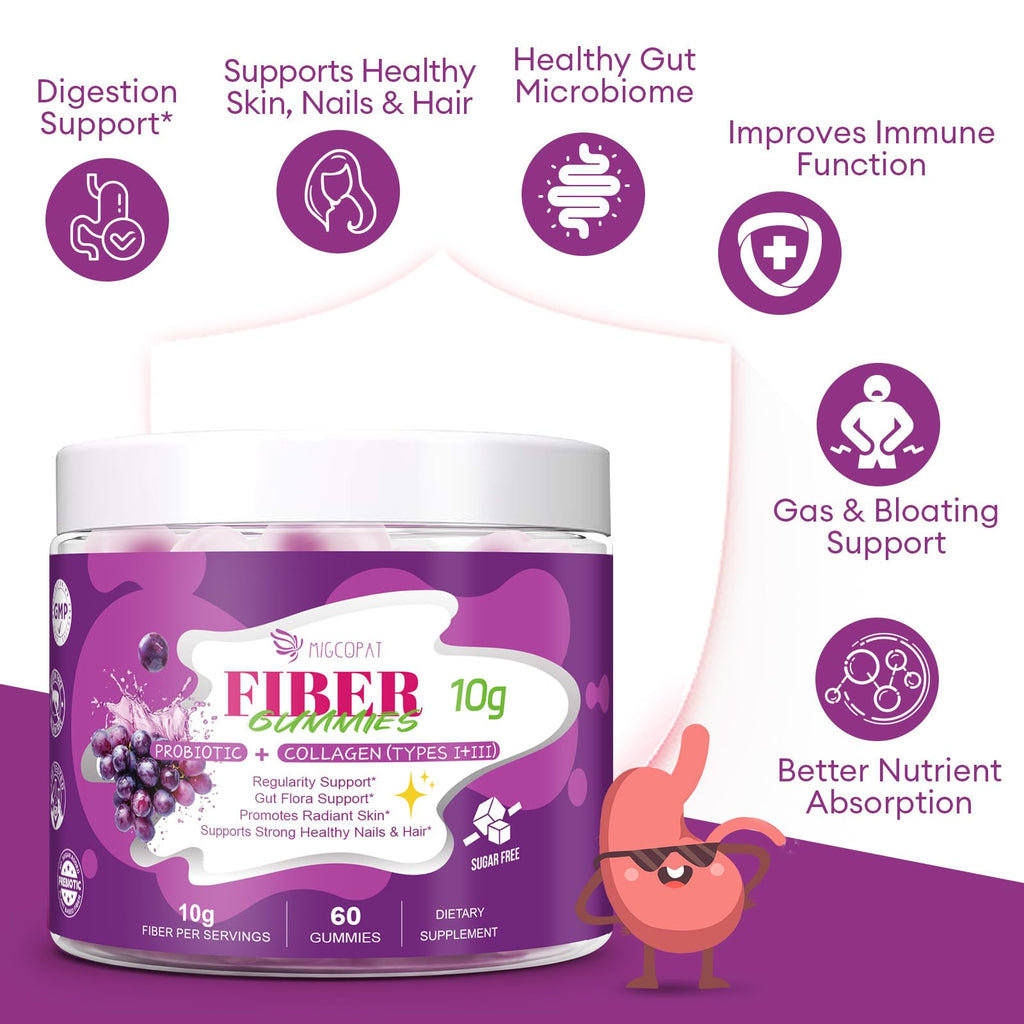 Collagen peptides fiber supplement gummies