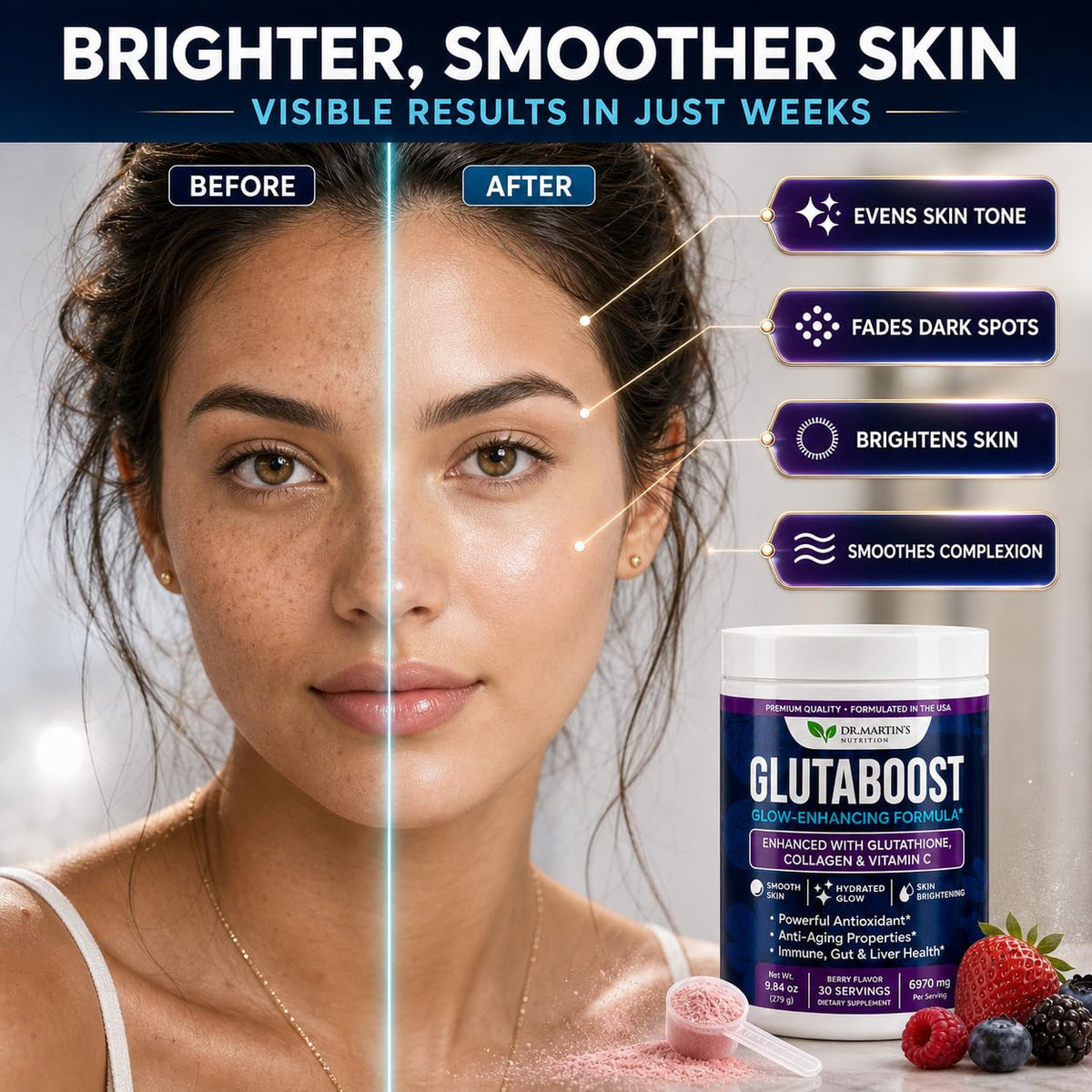 Collagen peptides for skin health