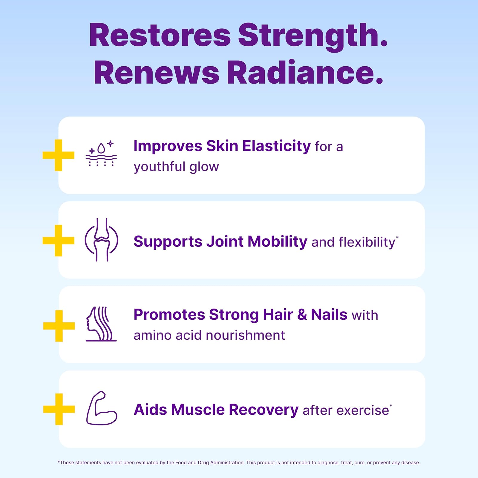 Collagen peptides powder for muscle recovery