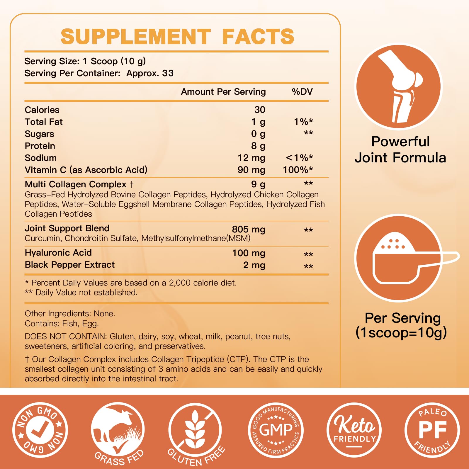 collagen peptides with MSM and CS