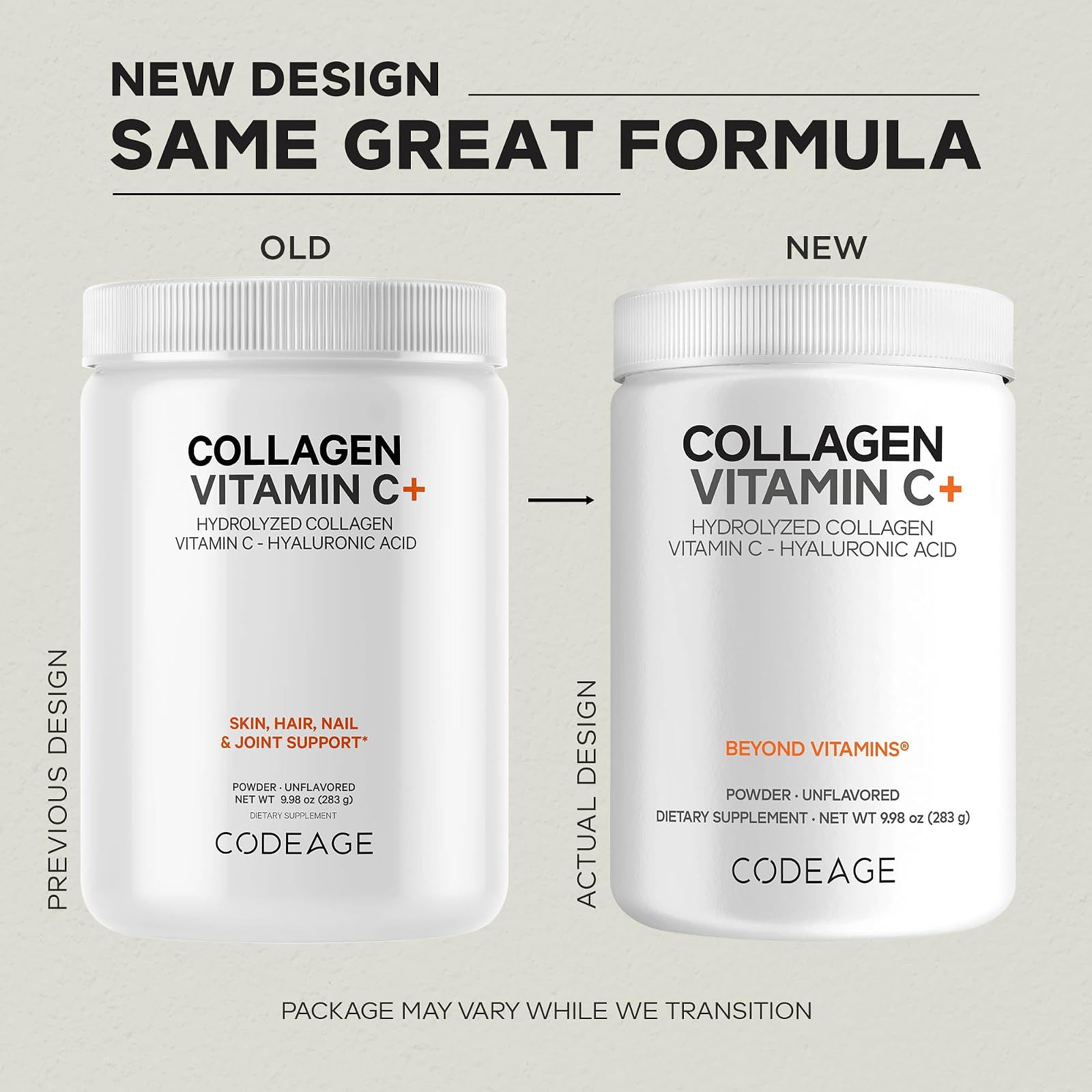 Collagen peptides with vitamin C boost