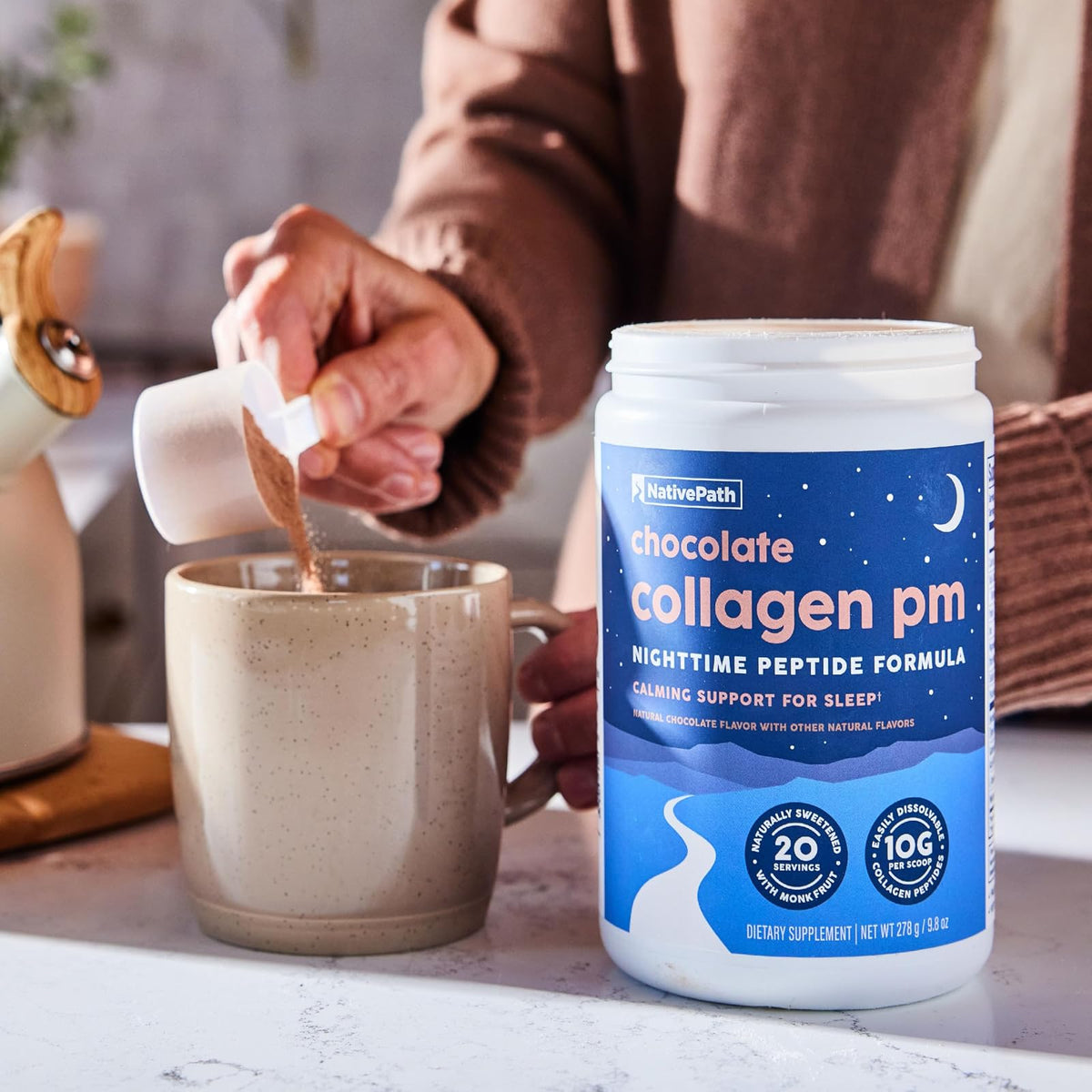 collagen PM chocolate for glowing skin