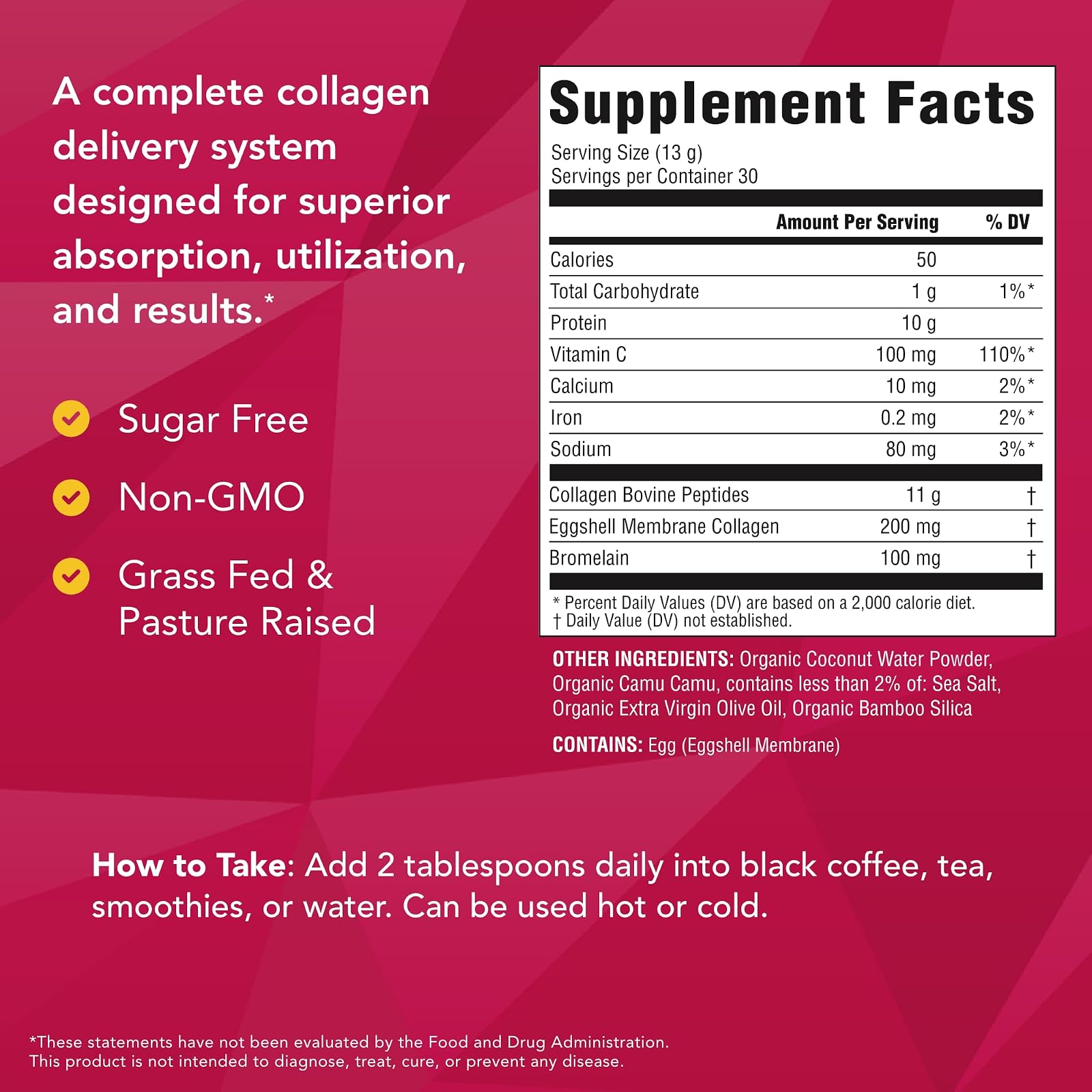 Collagen powder for healthy skin