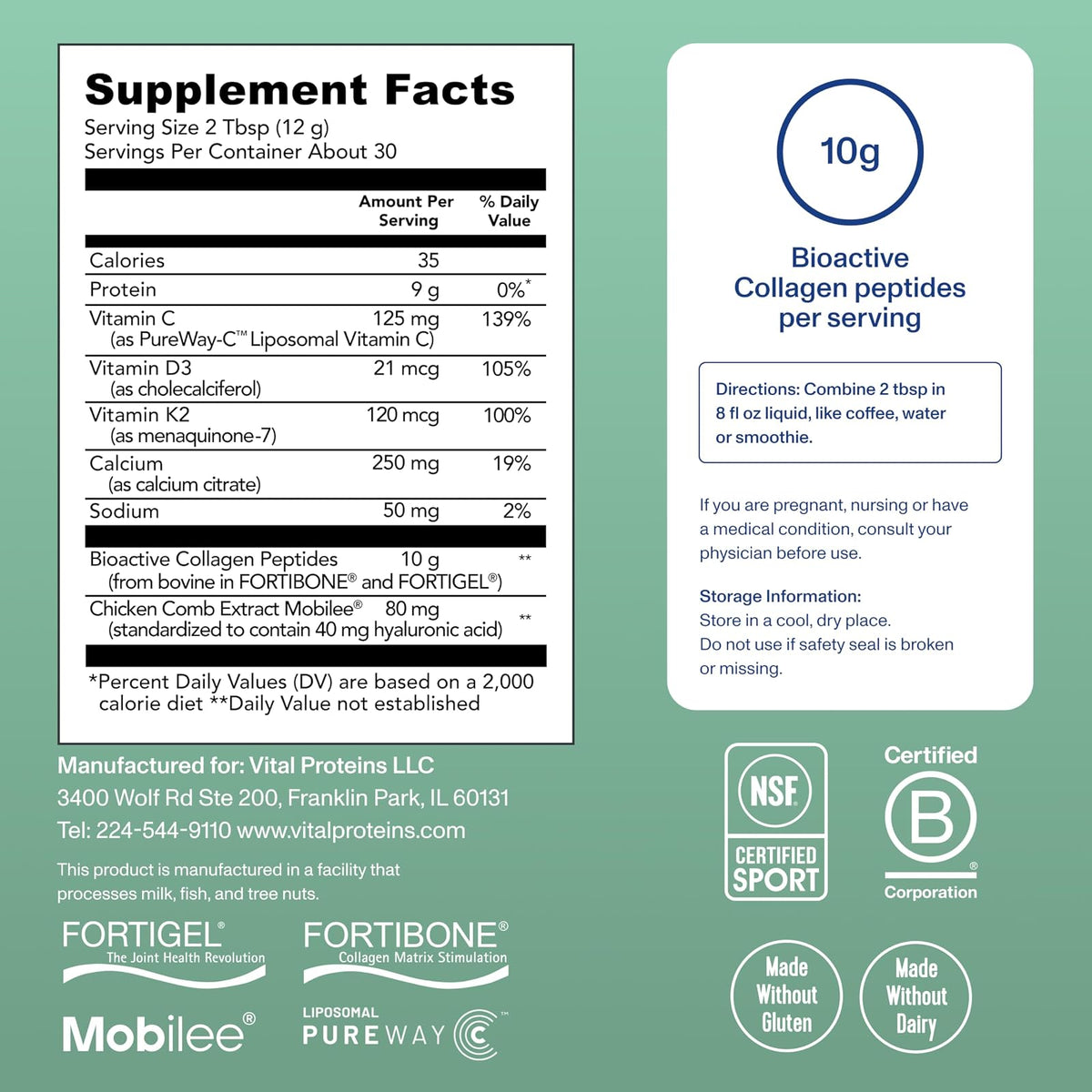 Collagen supplement for active lifestyle