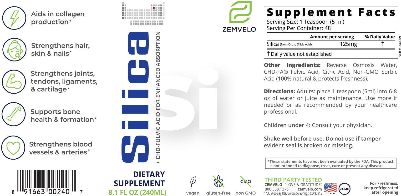 collagen support with liquid silica