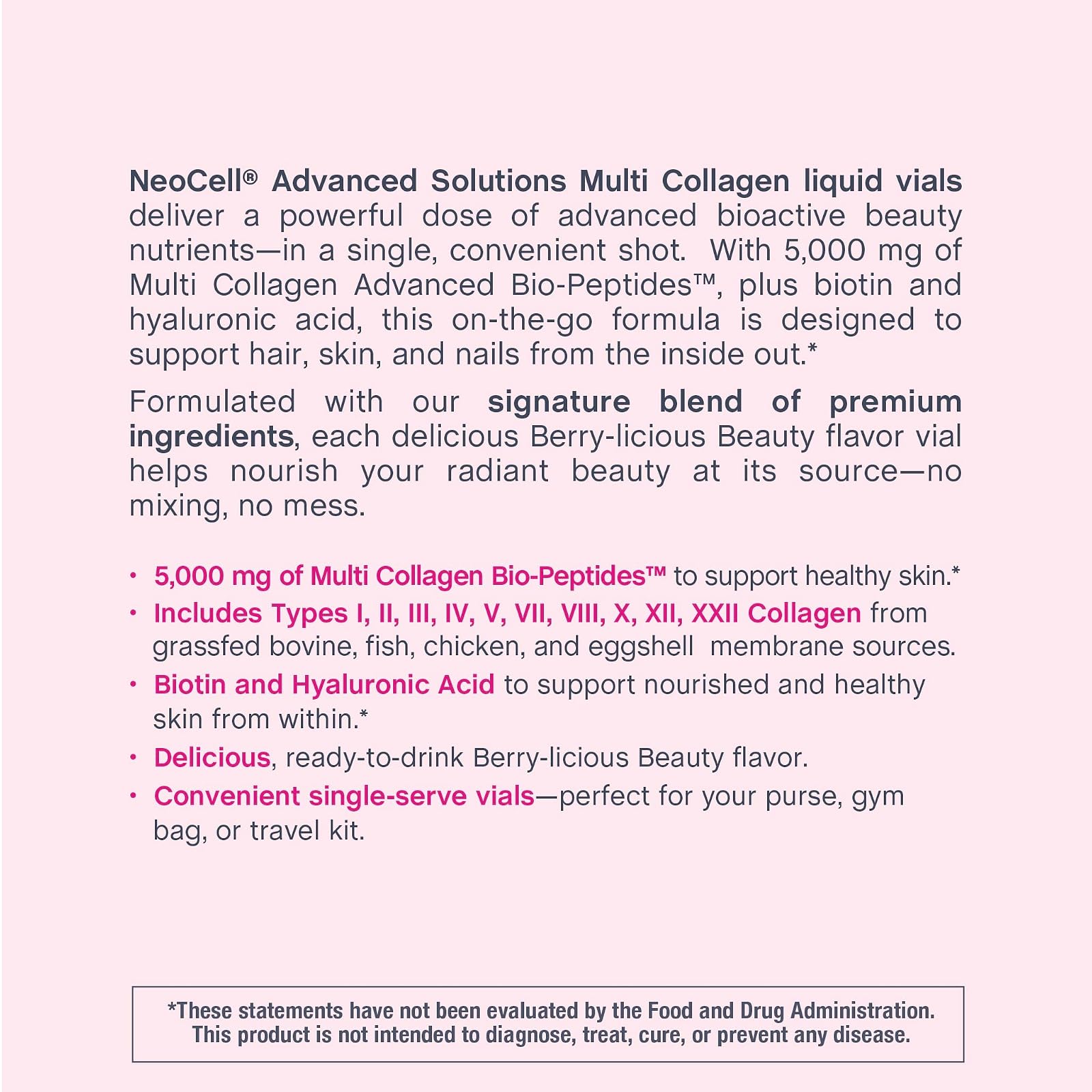 collagen vials for convenient use