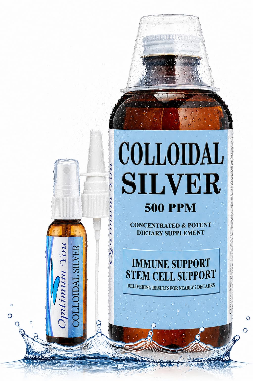 colloidal silver 500 ppm spray bottle