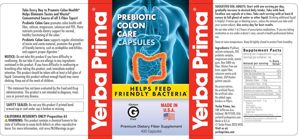 Colon care capsules for daily use