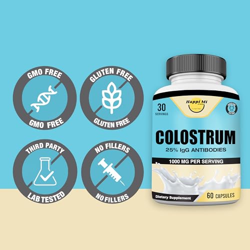 Colostrum capsules with 25% immunoglobulin