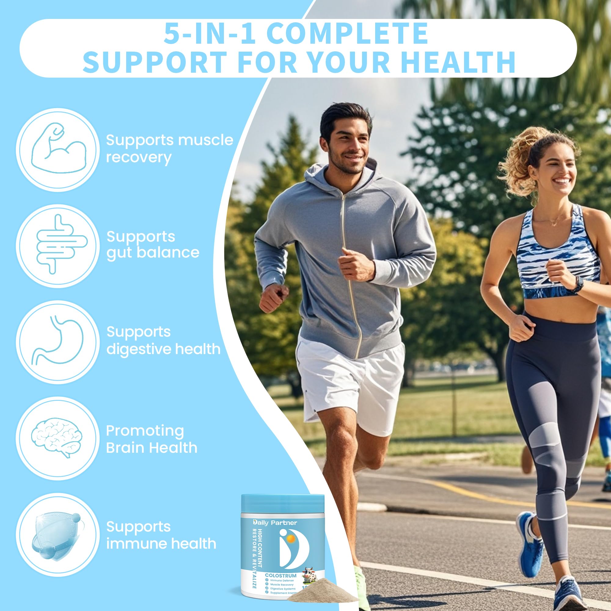 Colostrum powder for athletes and fitness