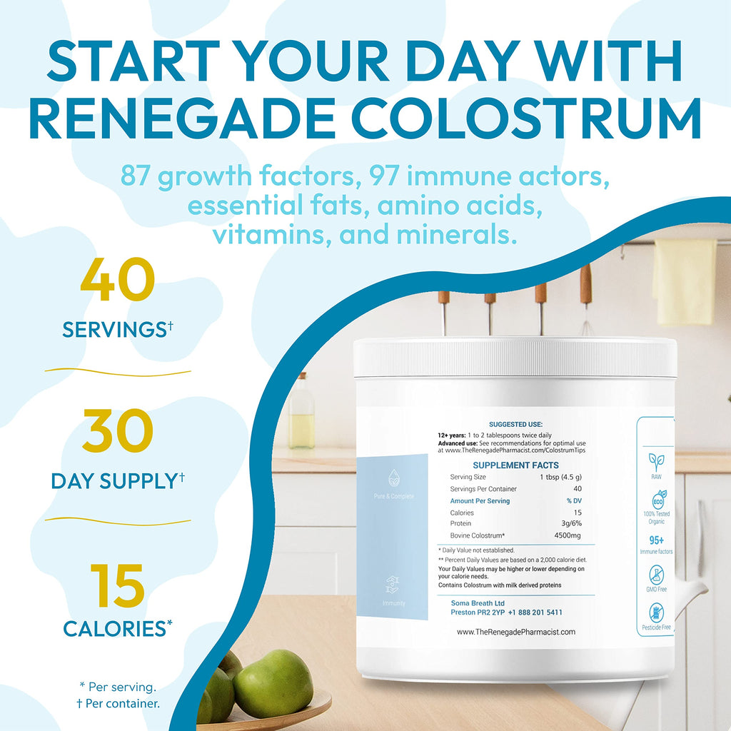 Colostrum powder for immune support