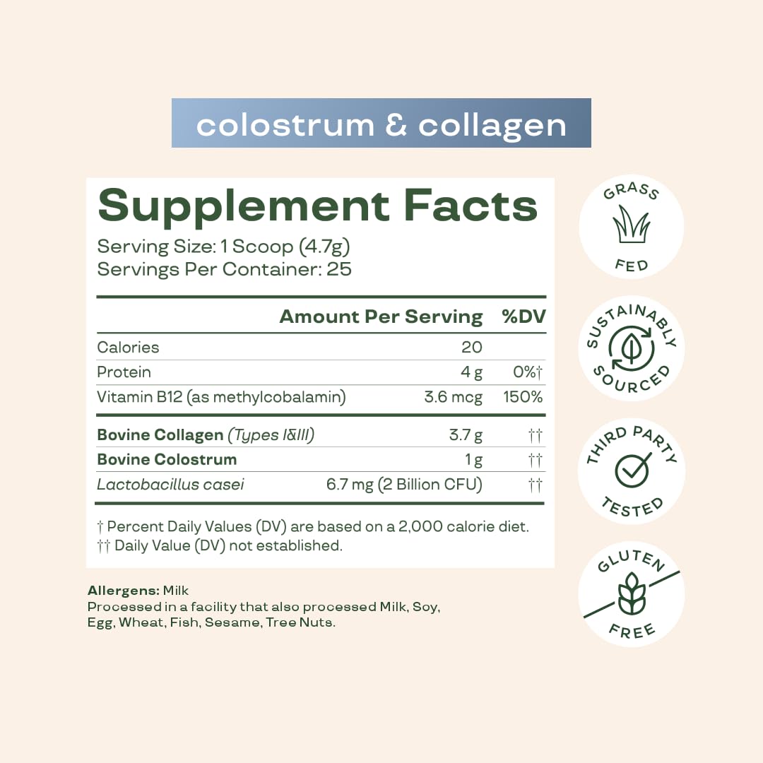 Colostrum powder for overall wellness