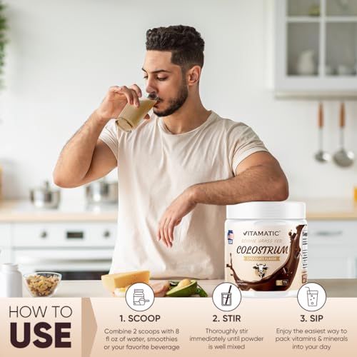 Colostrum powder with natural flavour