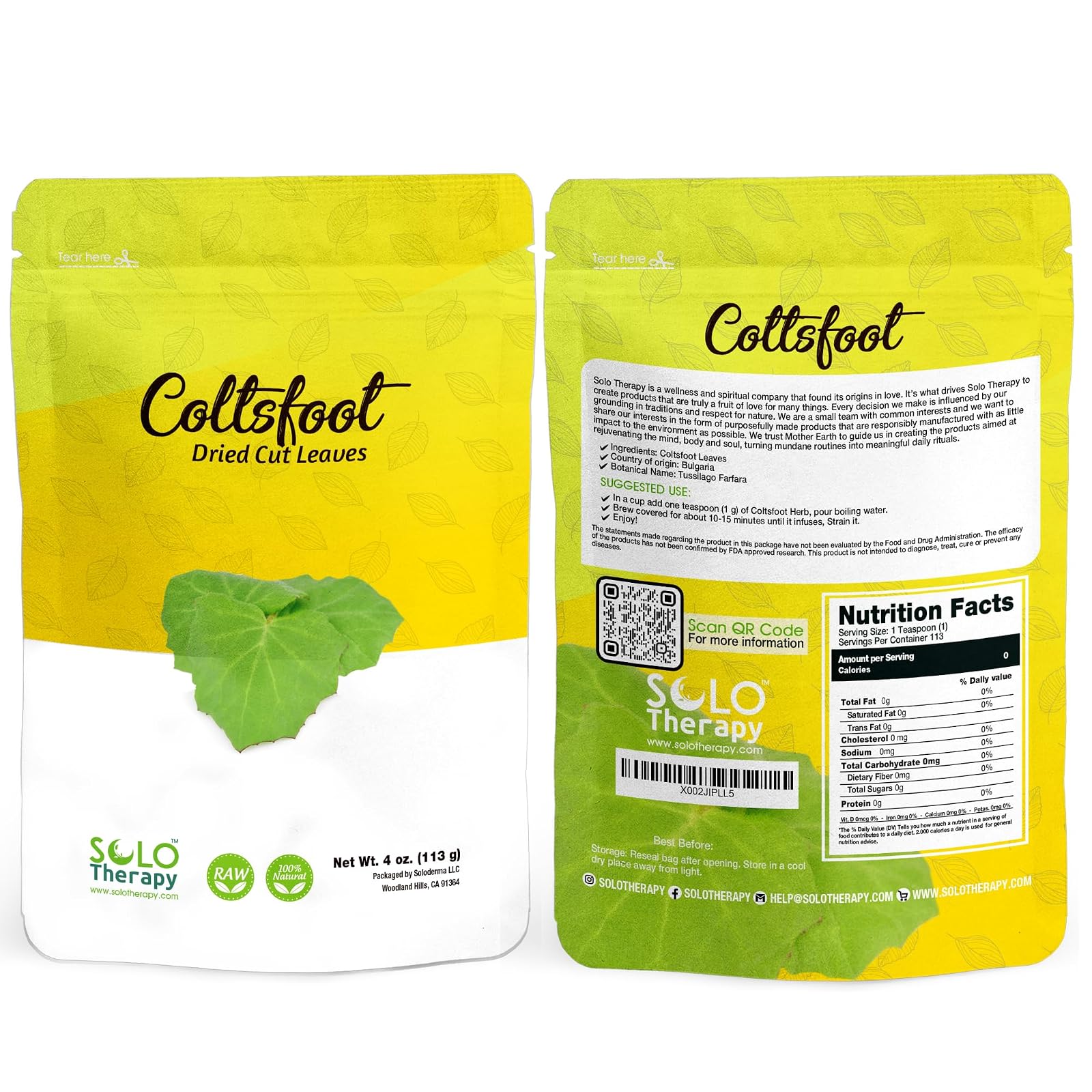 coltsfoot dried leaves herbal tea