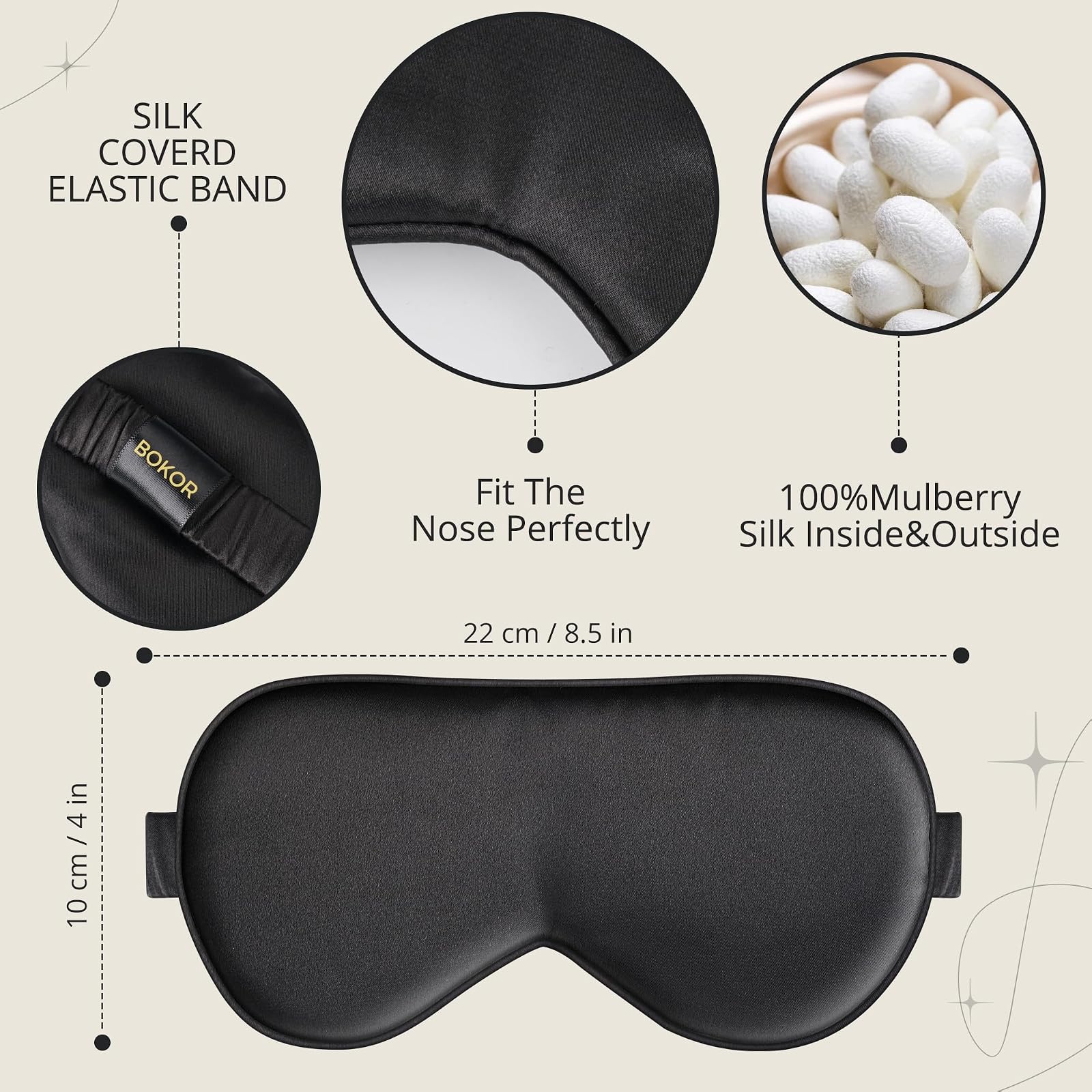 comfortable melatonin sleep mask in black