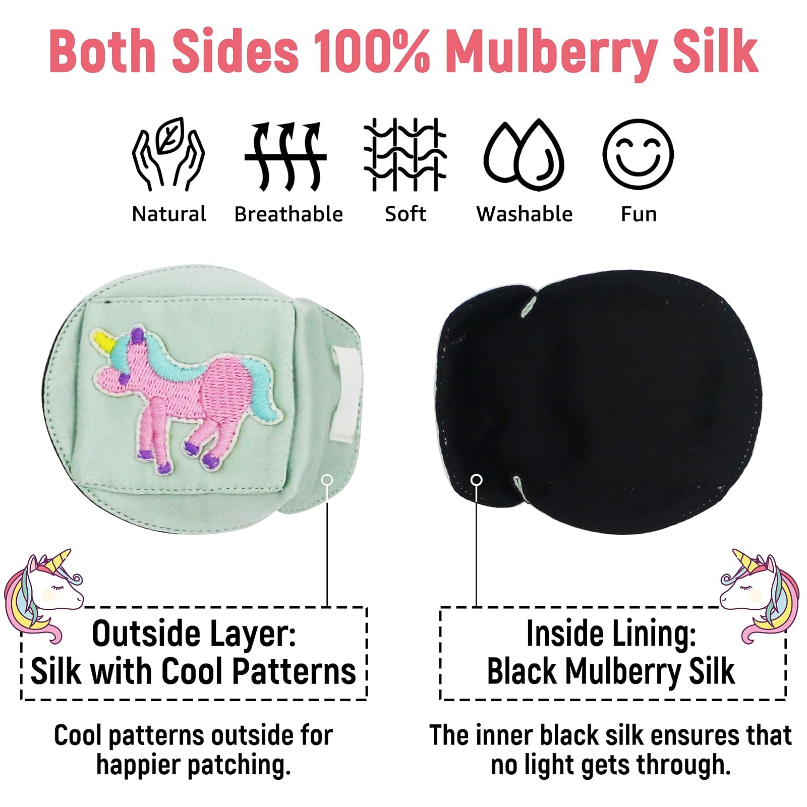 comfortable silk eye patch for children