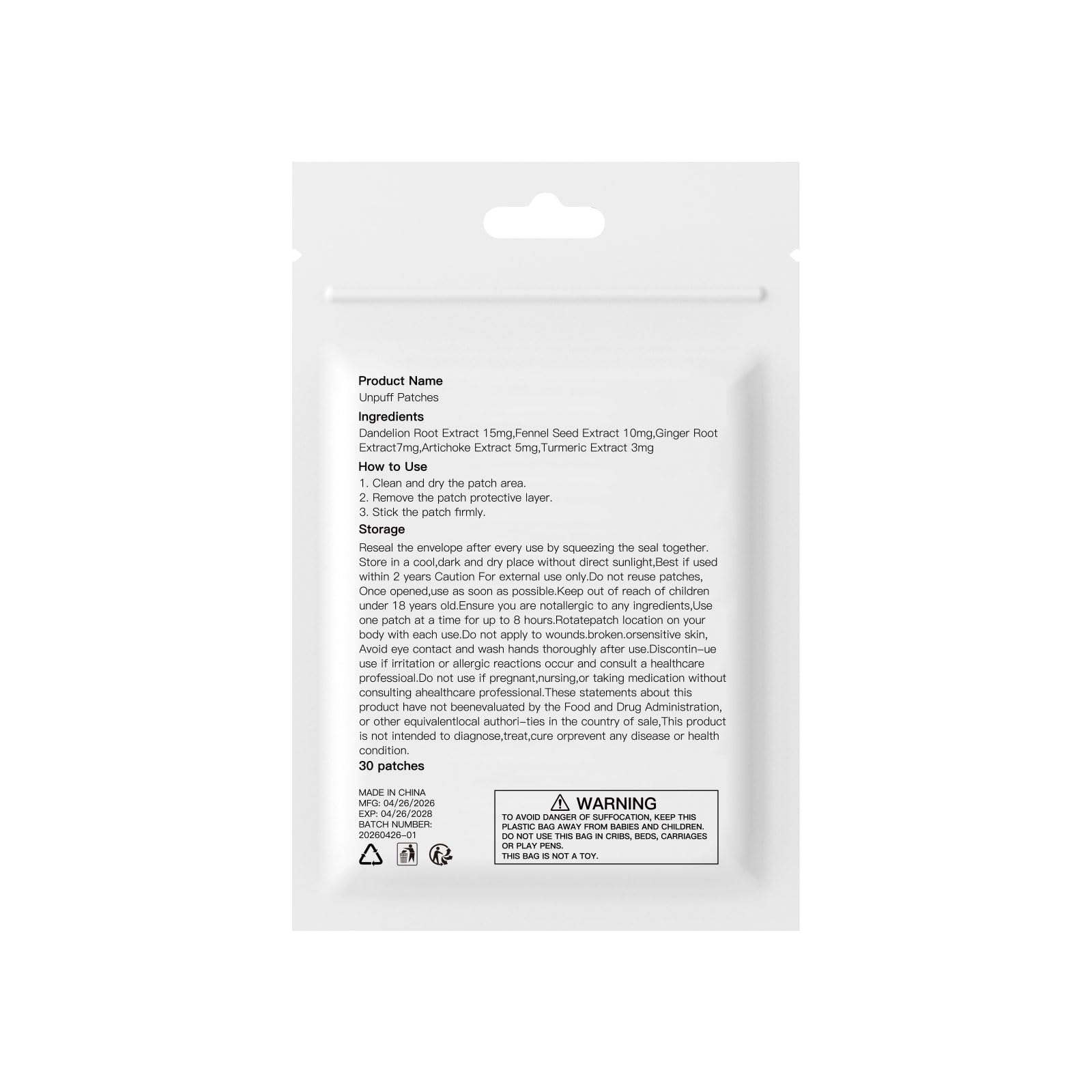 Comforting patches for stomach issues