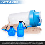 Compact scoop and funnel for fitness