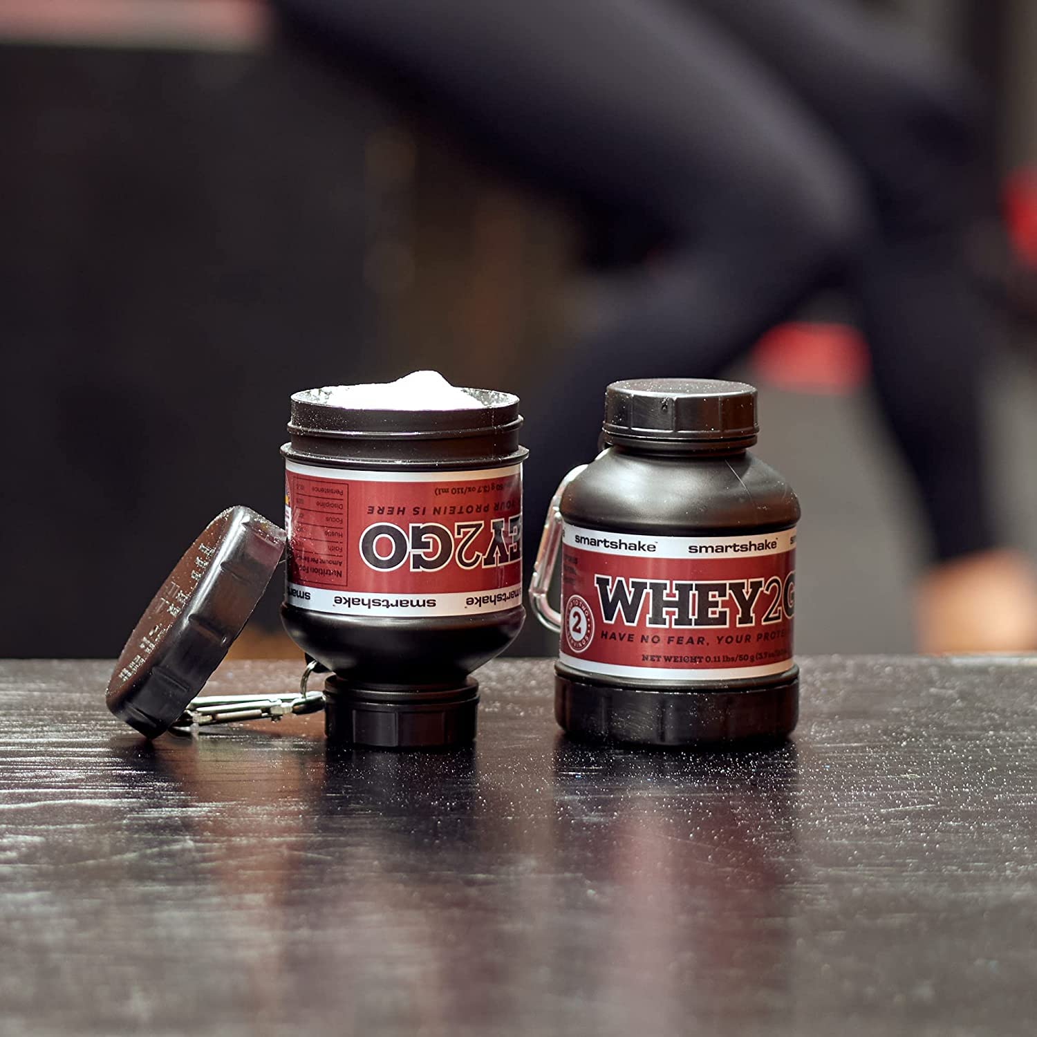 compact whey protein container design
