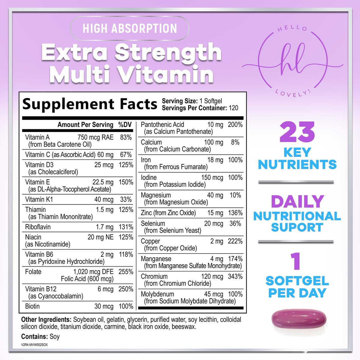Complete daily multivitamin for optimal health