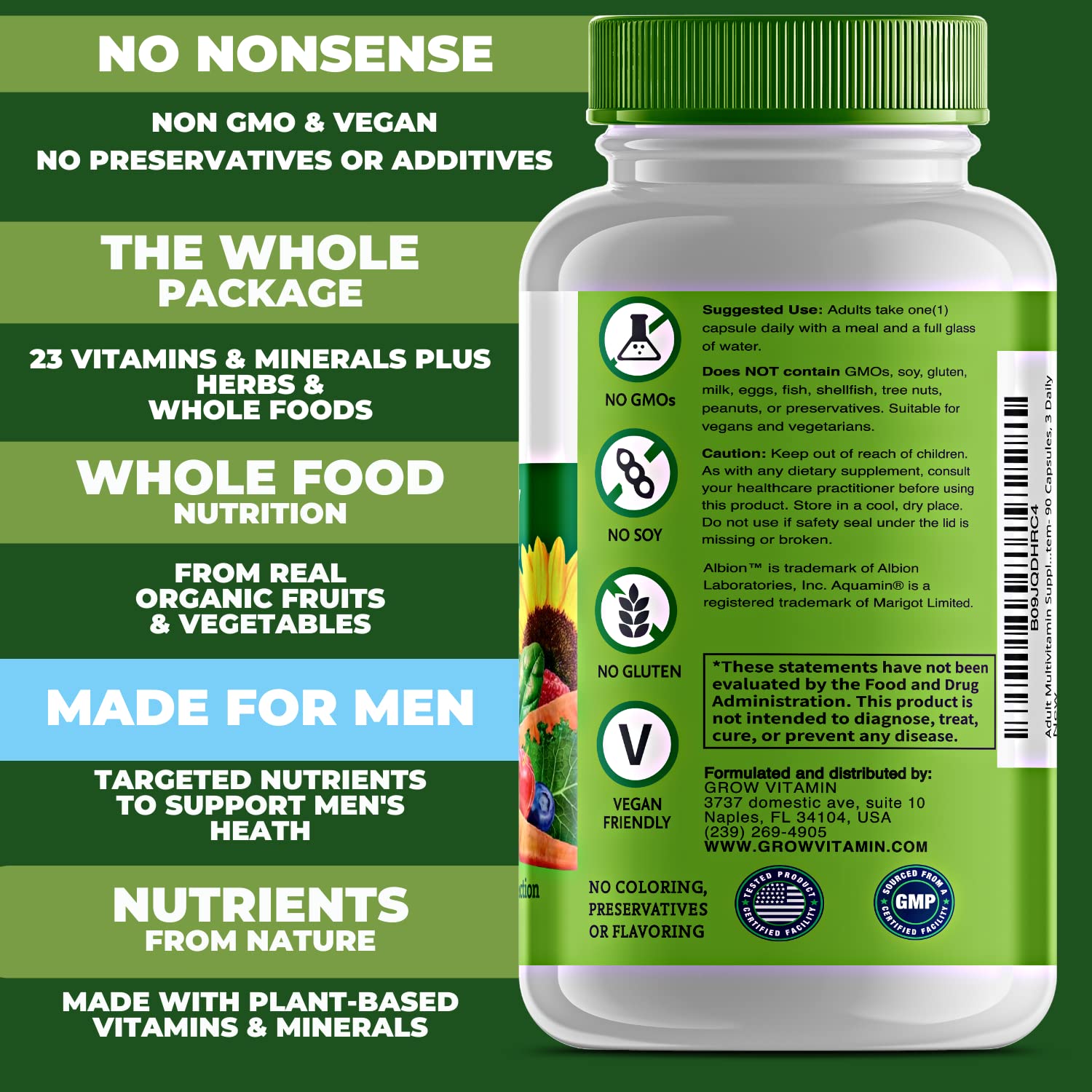 Complete multivitamin for men's wellness